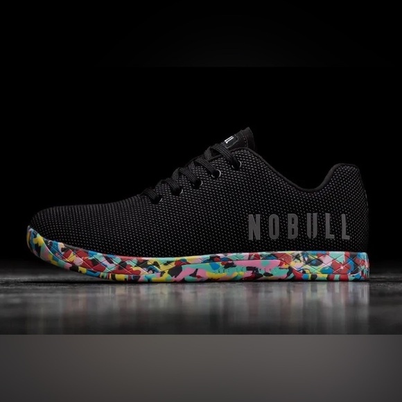 NOBULL | Shoes | Nobull Black Sneakers With Multicolor Sole | Poshmark